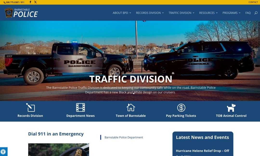 Barnstable Police Department - Bear Star Web Design